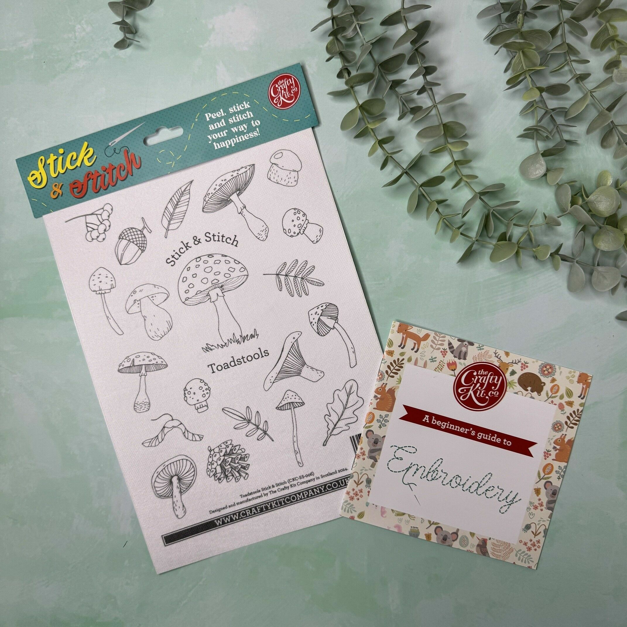 Útsaumur - Stick & Stitch - Toadstools – Föndra